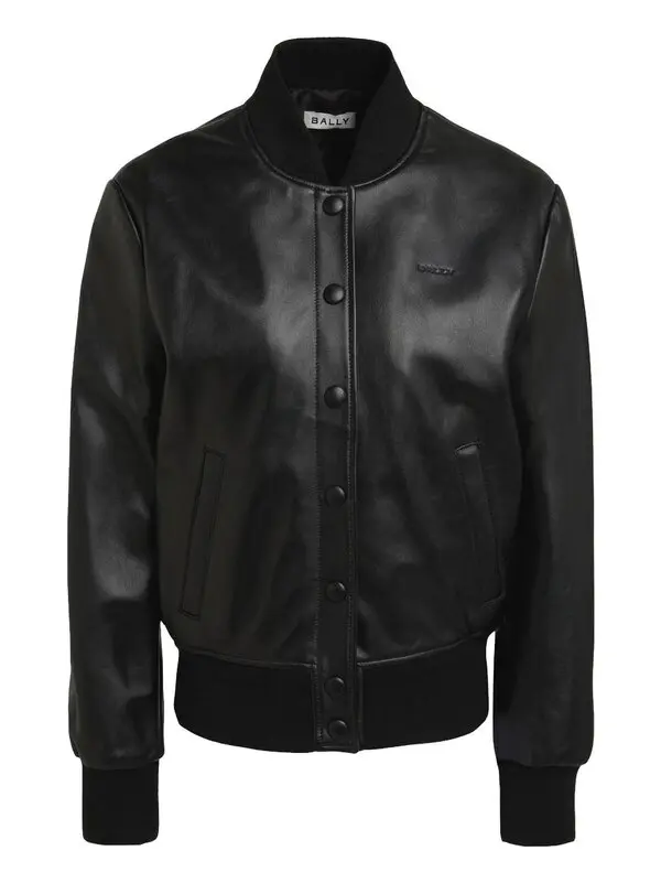 Bally Leather Bomber Jacket - Black