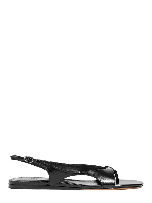Proenza Schouler Glossed Leather Slingback Sandals - Black