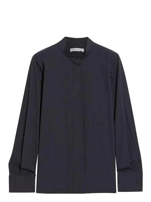 Max Mara Cotton-blend Poplin Top - Black