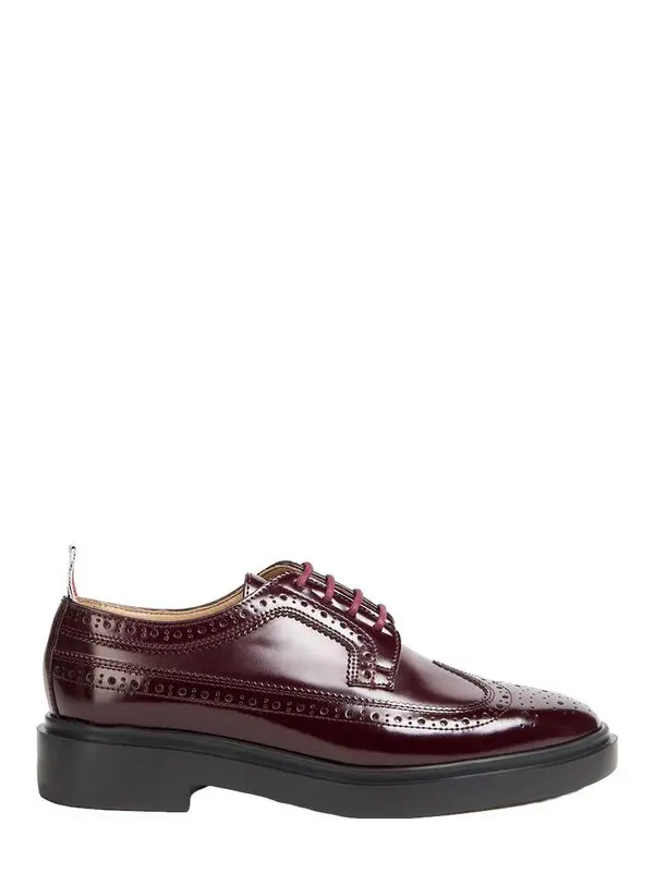 Thom Browne Patent And Smooth Leather Brogues - Merlot