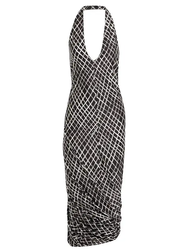 Marni Printed Stretch-jersey Maxi Dress With Open Back - Black