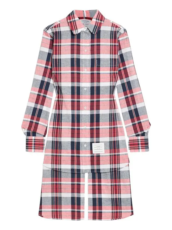 Thom Browne Checked Cotton Shirt - Red