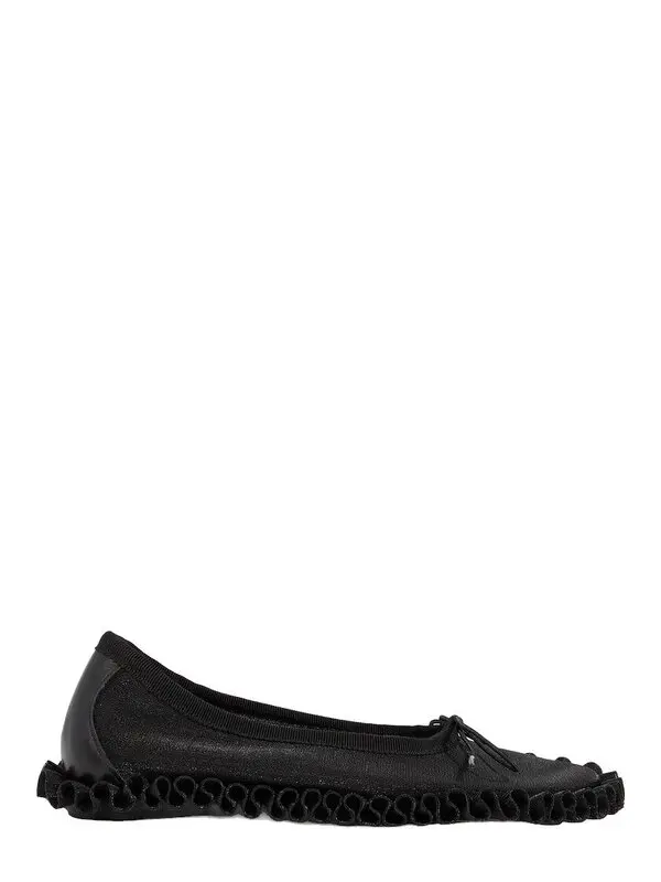 Simone Rocha Mesh Ballet Flats With Bow Detailing - Black