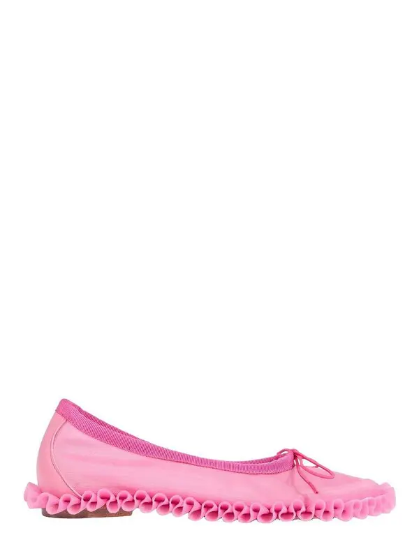 Simone Rocha Mesh Ballet Flats With Bow Detailing - Pink