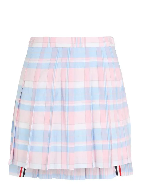 Thom Browne Pleated Checked Mini Skirt - Baby Pink