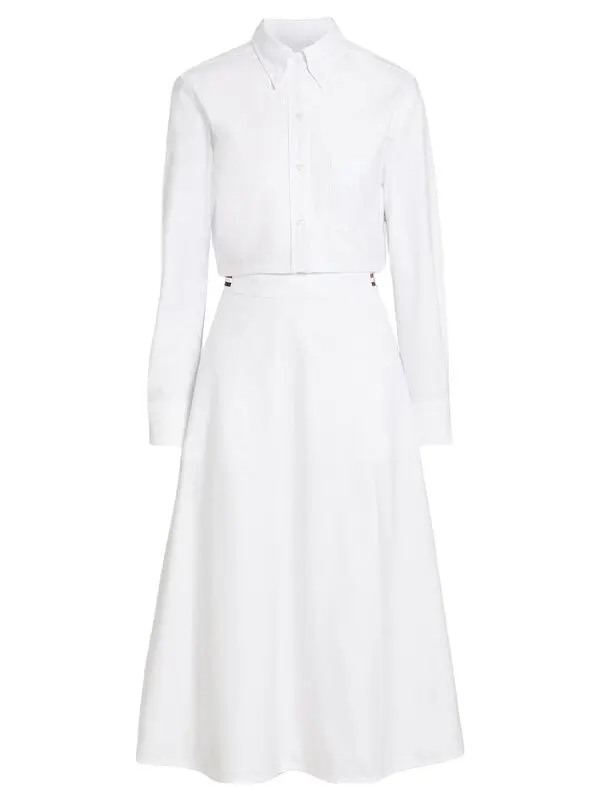 Thom Browne Cotton-piqué Midi Shirt Dress - White