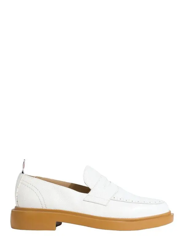 Thom Browne Pebbled Leather Loafers - White