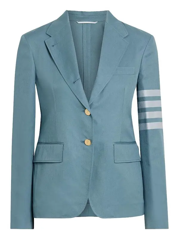 Thom Browne Striped Cotton-twill Blazer - Slate Blue
