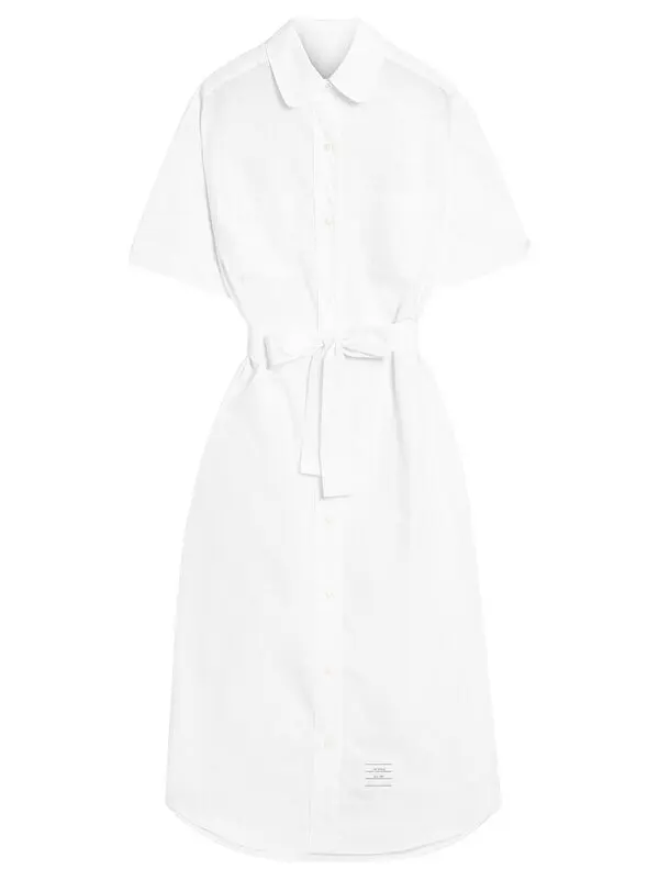 Thom Browne Cotton-poplin Midi Shirt Dress - White
