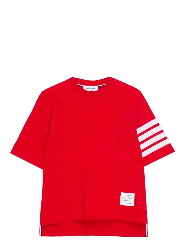 Thom Browne Striped Cotton-jersey T-shirt - Red