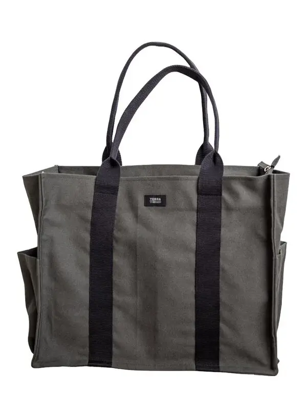 TERRA THREAD Organic Cotton Canvas Tote - Charcoal Grey