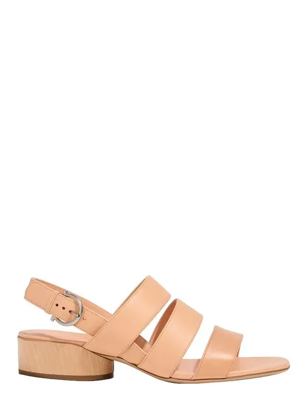 FERRAGAMO Trezze 30 Leather Slingback Sandals - Peach