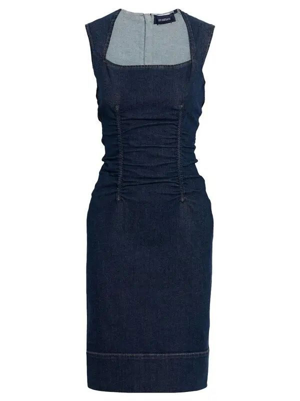 Sportmax Ruched Denim Dress - Dark Denim