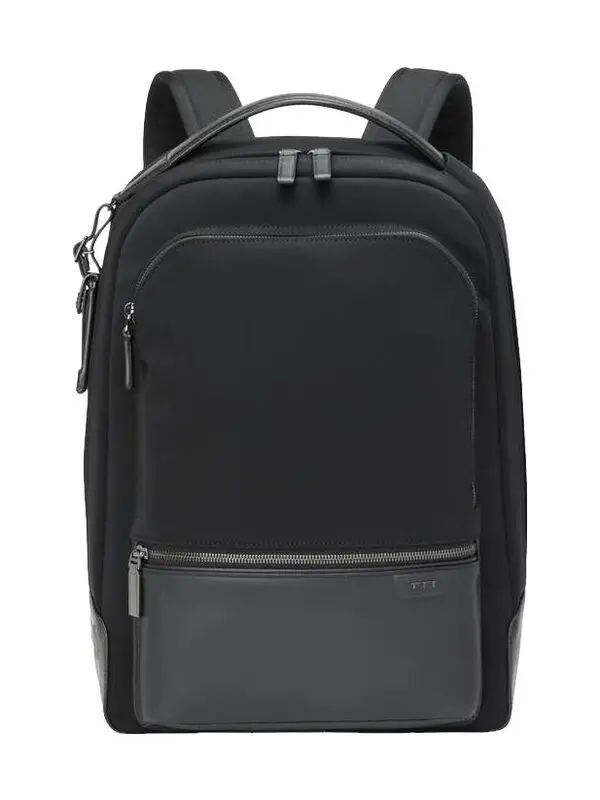 Tumi Leather-trimmed Backpack - Midnight Black