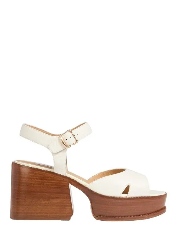 Gabriela Hearst Zuri Pebbled-leather Platform Sandals - Off-white