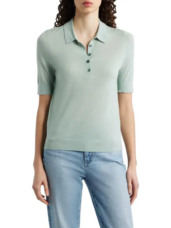 BOSS Fidenka Merino Wool Polo - Light Jade