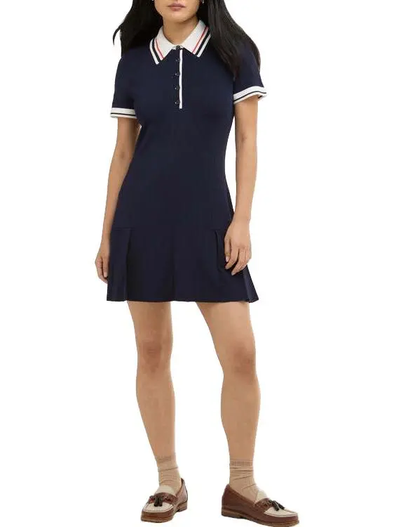 Barbour Hollington Knit Polo Minidress - Navy