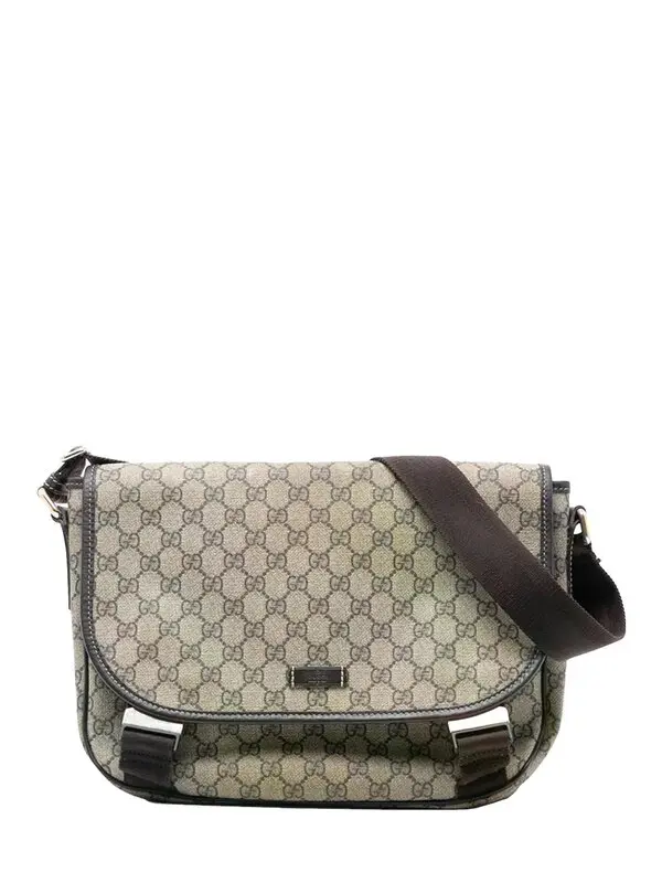 Gucci Gg Supreme Crossbody Bag - Brown