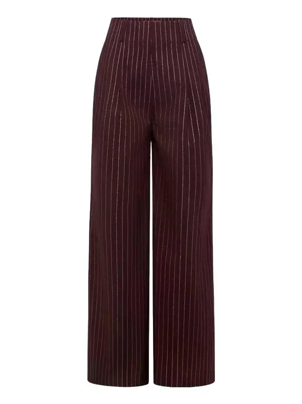SIMONMILLER Pinstripe Wide Leg Trousers - Red