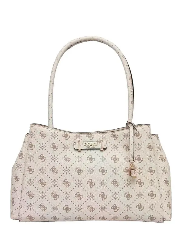 Guess Logo Charm Tote - Neutrals