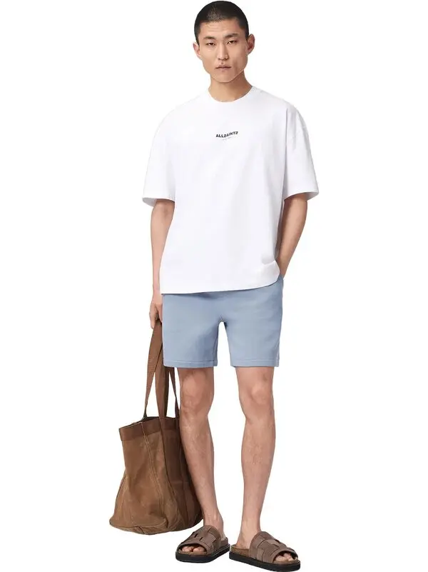 ALLSAINTS Asher Straight Fit Ramskull Sweat Shorts - Maya Blue