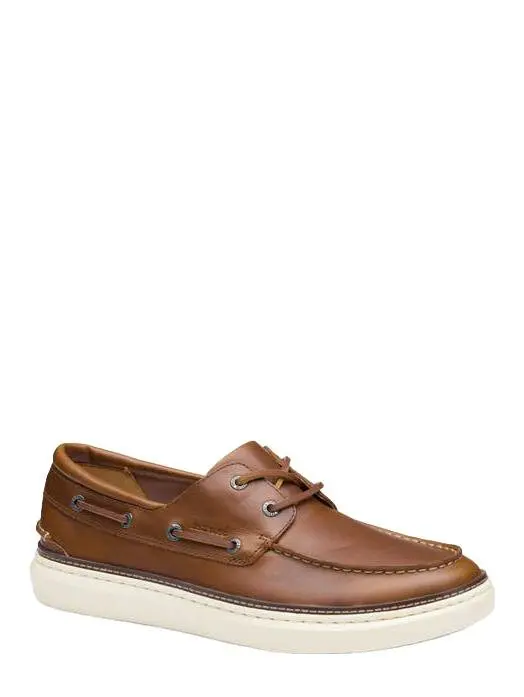 Johnston & Murphy Moc Toe Boat Shoe - Tan Full Grain