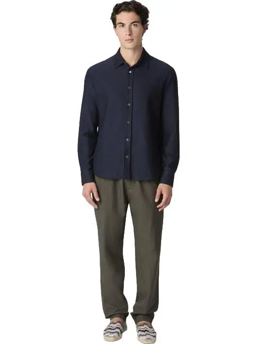 Missoni Cotton Jacquard Shirt With Tone-on-tone Zigzag Pattern - Blue