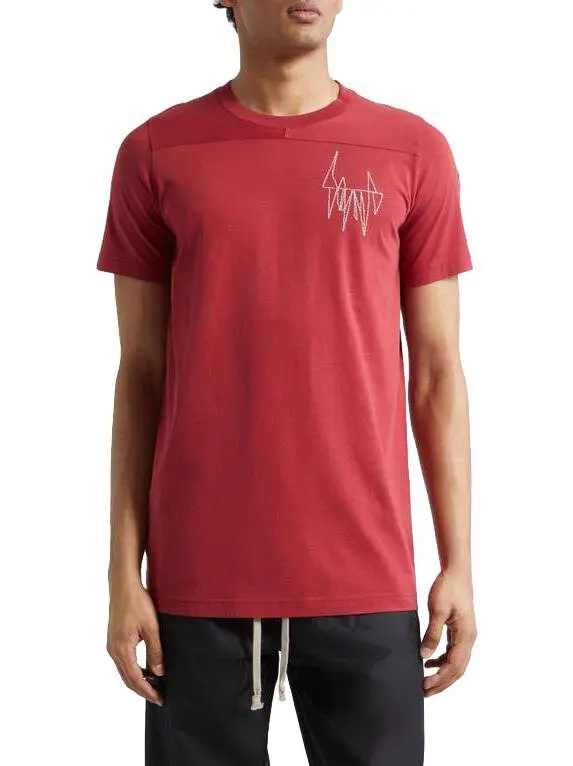 Moncler X Rick Owens Girder Cotton T-shirt - Red