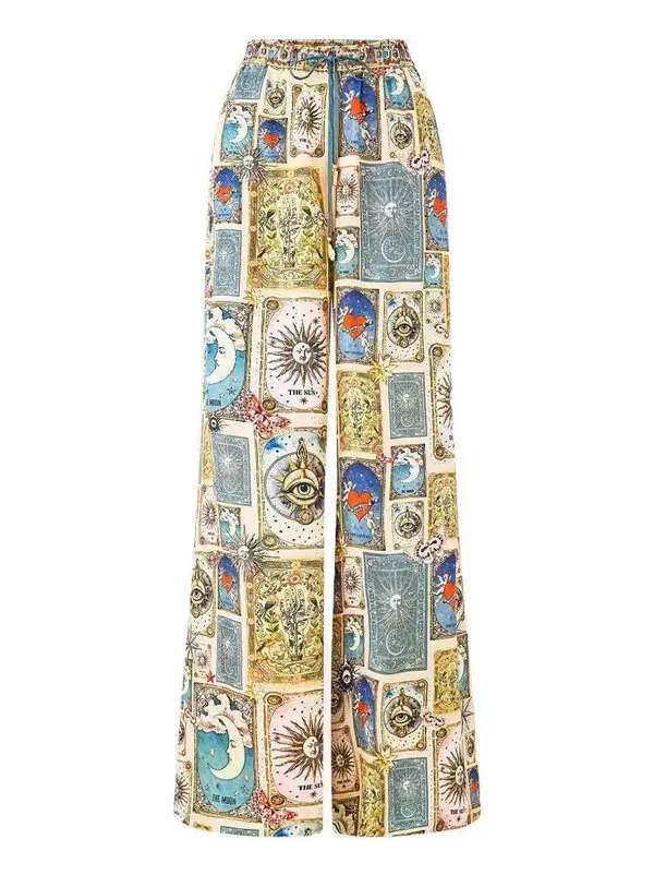 Camilla Printed Drawstring Pants - Neutrals