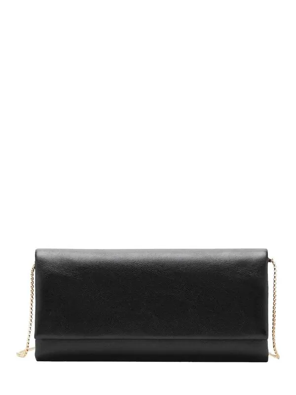 Mango Faux Leather Crossbody Bag With Chain Strap - Black