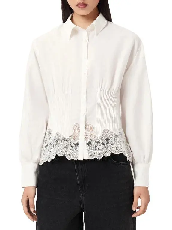 ALLSAINTS Carol Lace Shirt - White