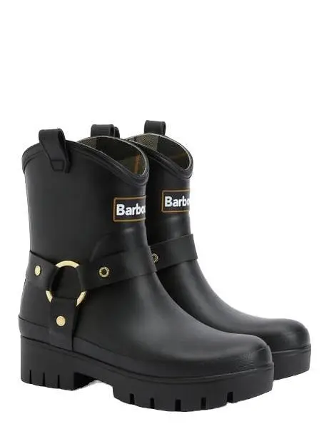 Barbour Harley Harness Rain Boots - Black