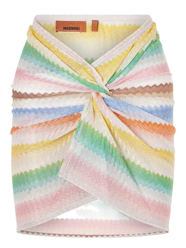 Missoni Striped Metallic Crochet-knit Mini Skirt - Multi