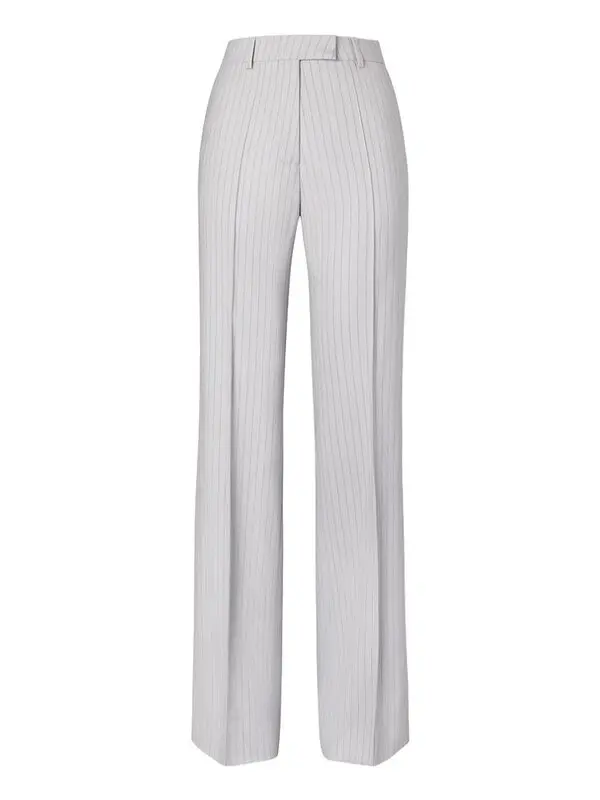 Tory Burch Viscose And Wool Pants - Dark Gray Pinstripe