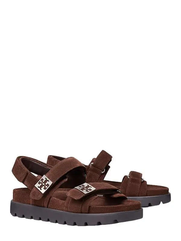Tory Burch Mellow Burch Sandal - Dark Cocoa/perfect Black/silver