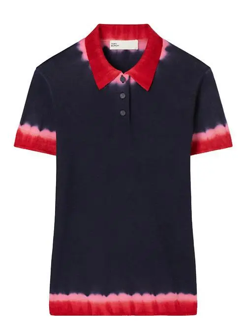 Tory Burch Wool Polo - Medium Navy/red