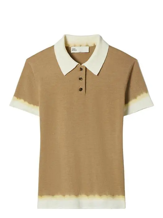 Tory Burch Wool Polo - Olive/white