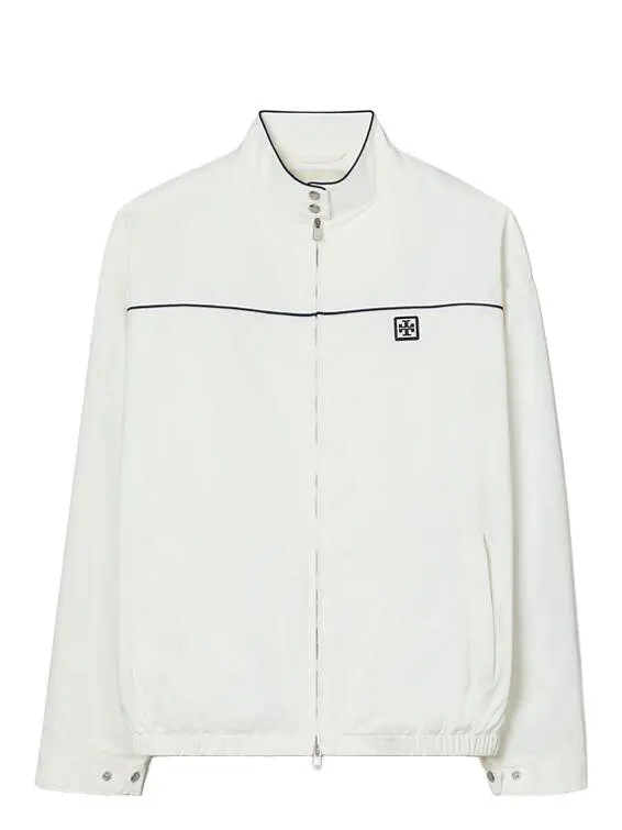 Tory Burch Oversized Nylon Tennis Jacket - Snow White