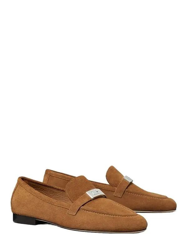 Tory Burch Lee Lee Croc-embossed Leather Loafer - Wild Tabacco