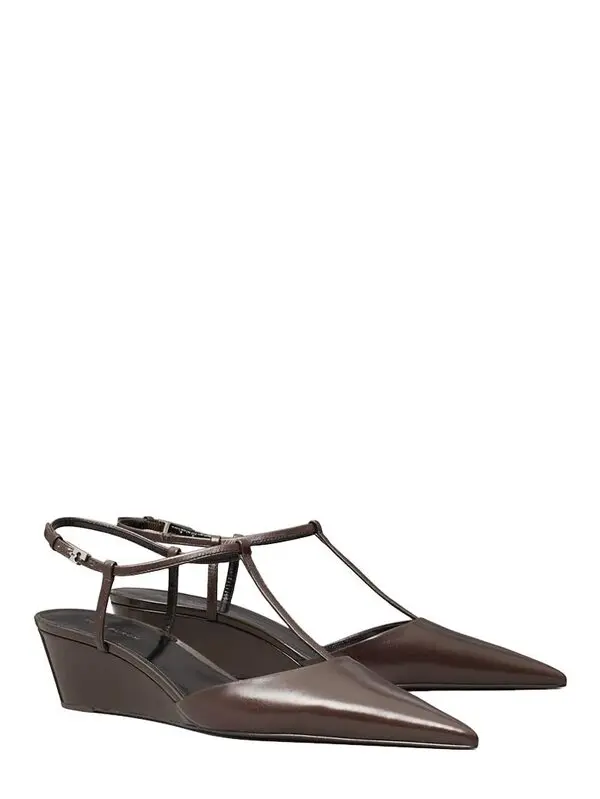 Tory Burch Gigi T-strap Wedge - Cocoa