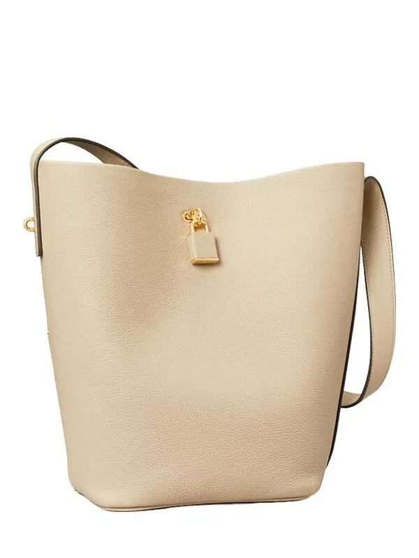 Tory Burch Slim Lock Bucket Bag - Light Stone