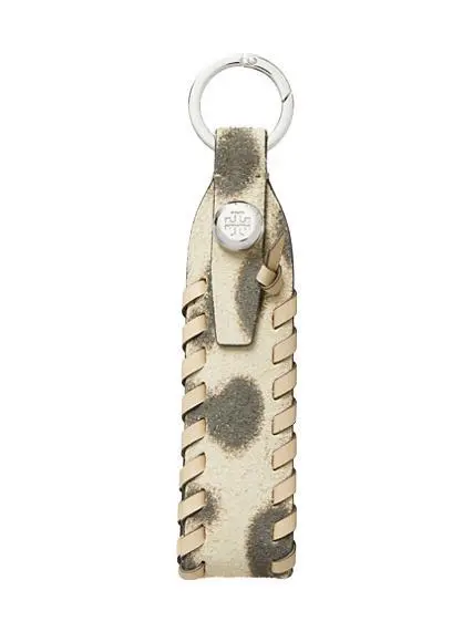 Tory Burch Leather Woven Bag Charm - Cheetah Spots