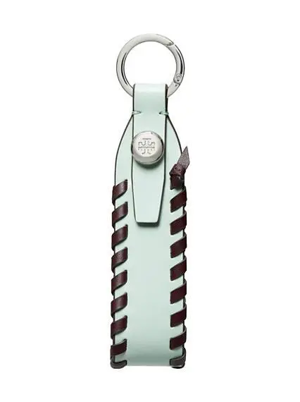 Tory Burch Leather Woven Bag Charm - Light Green