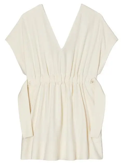 Tory Burch Belted Linen Mini Dress - Ivory
