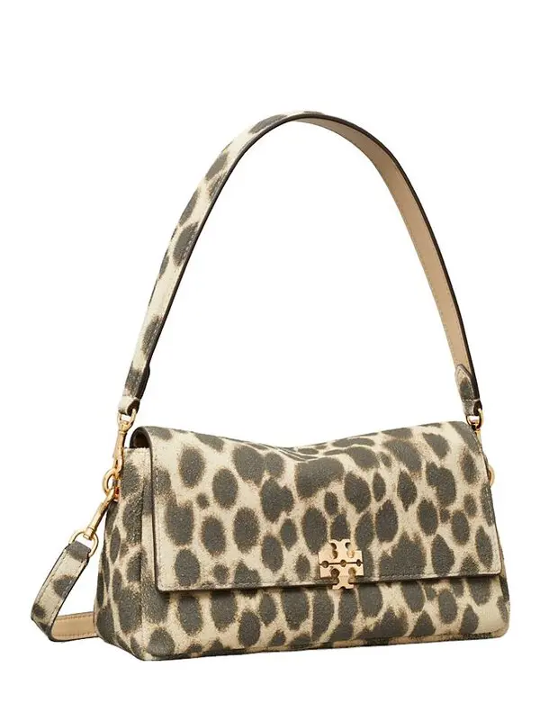 Tory Burch Small Charlie Suede Shoulder Bag - Leopard Spots