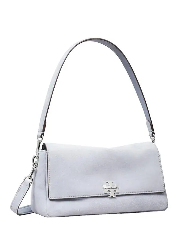 Tory Burch Small Charlie Suede Shoulder Bag - Light Blue