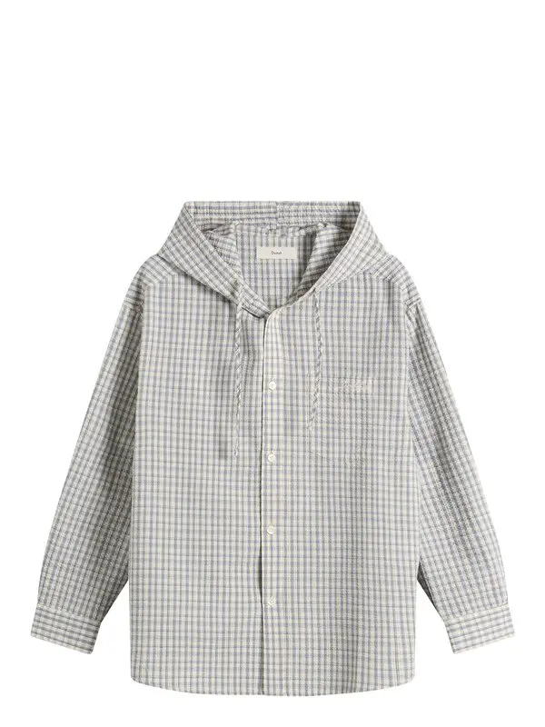 DUNST Classic Hooded Shirt - Cream Check