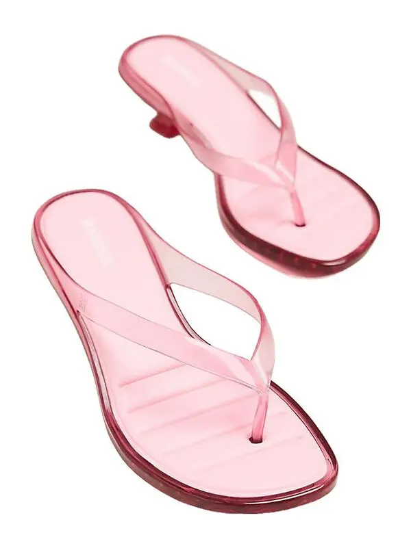 Melissa Jelly Flip-flop Kitten Heels - Pink