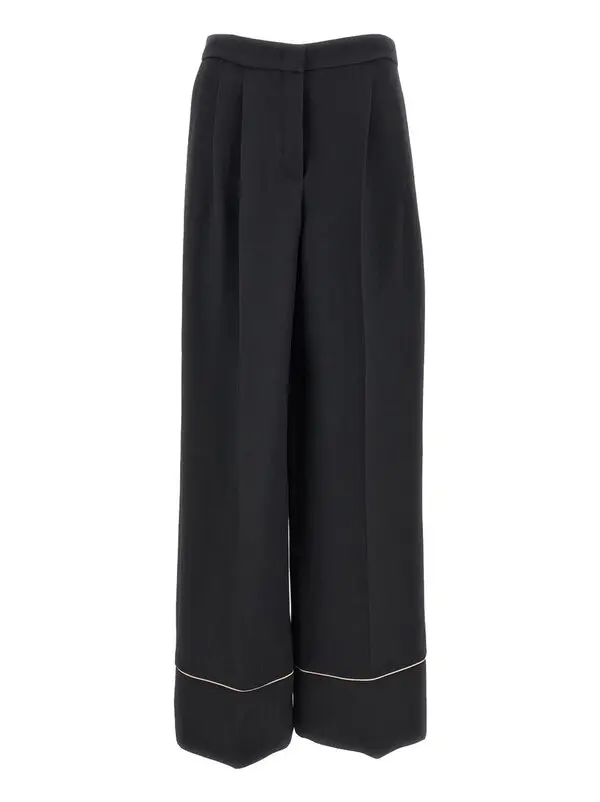 Fendi Tailored Wool And Silk Trousers - Black