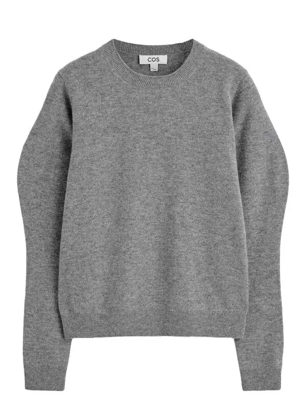 Cos Balloon-sleeve Merino Wool Sweater - Gray